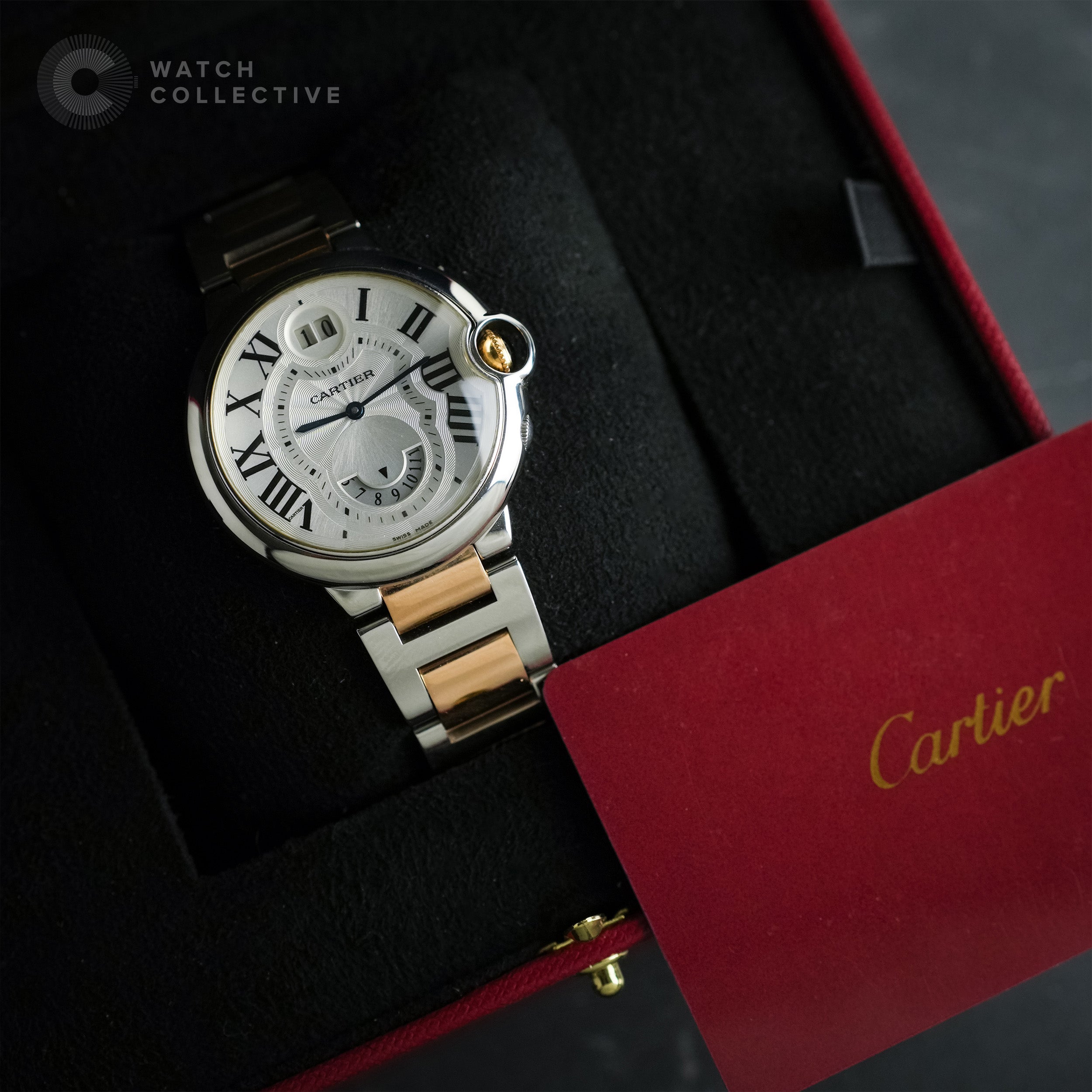 Shop the Cartier Ballon Bleu steel/red gold 38mm quartz and other ...